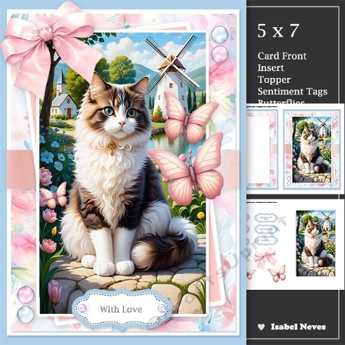 Spring Garden Pretty Cat - CUP1366385_2073 | Craftsuprint