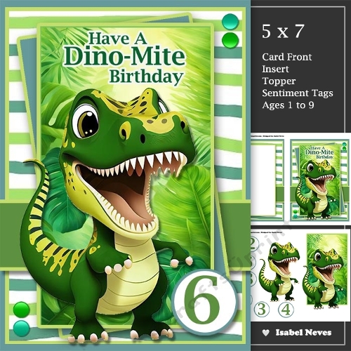 Dino-Mite Birthday 2 ~ Ages 1 to 9 - CUP1378493_2073 | Craftsuprint