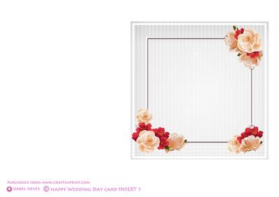 Happy Wedding Day Card Insert 1 - CUP600068_2073 | Craftsuprint