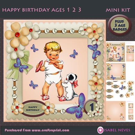 Happy Birthday Age 1,2,3 - CUP656261_2073 | Craftsuprint