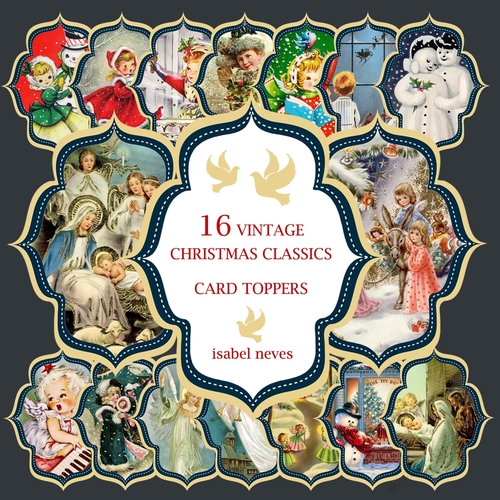 16 Vintage Christmas Classic Card Toppers - CUP983361_2073 | Craftsuprint