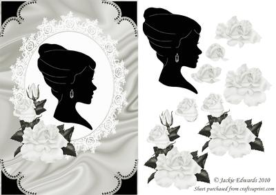 Cameo on a Lace Doily with Roses - CUP110181_16 | Craftsuprint