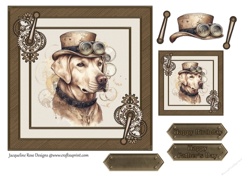Steampunk Dogs Labrador - CUP1211452_16 | Craftsuprint