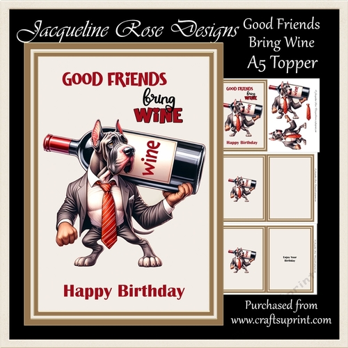 Good Friends Bring Wine - CUP1305444_16 | Craftsuprint