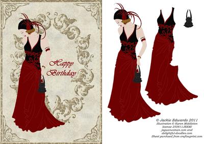 Artdeco Lady Card Front - CUP248093_16 | Craftsuprint