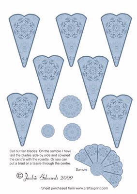 Blue Floral Fan Sheet - CUP34597_16 | Craftsuprint
