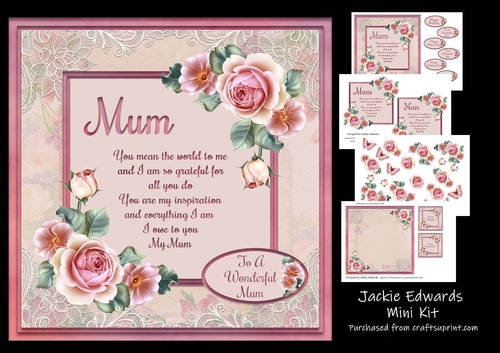 Roses Lace & Verse for Mum Mini Kit - CUP950504_16 | Craftsuprint
