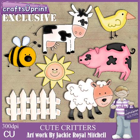 Cute Critters Clipart Graphics - CUP309580_656 | Craftsuprint