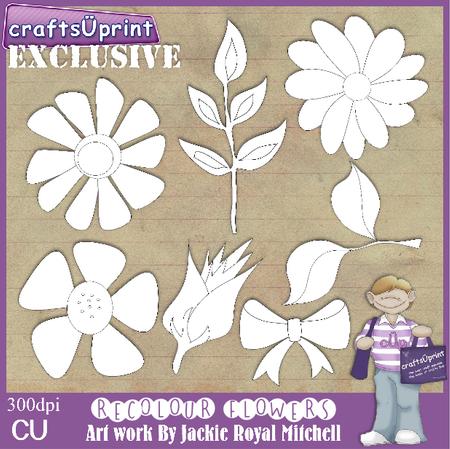 Recolor Flowers Lineart - CUP309784_656 | Craftsuprint