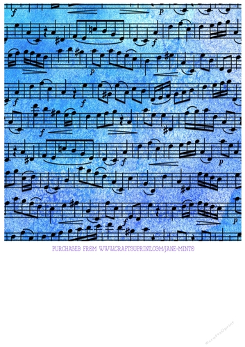 MUSIC PAPER GRUNGY BLUE - CUP1047243_57683 | Craftsuprint