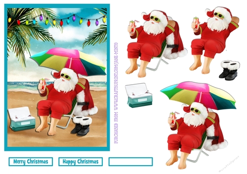SANTA ON THE BEACH 5X7 - CUP1082314_57683 | Craftsuprint