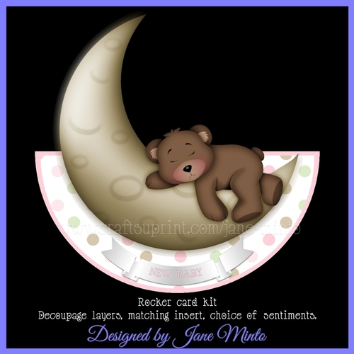 MOON BABY ROCKER CARD - PINK - CUP1092057_57683 | Craftsuprint