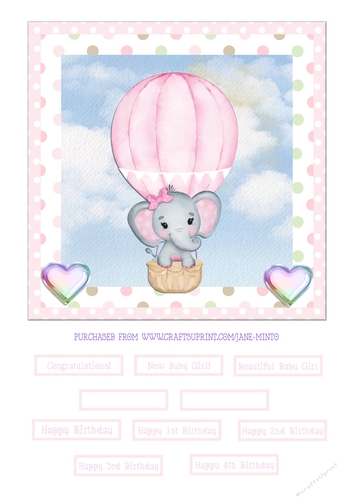 BABY GIRL BALLOON QUICK CARD - CUP1096610_57683 | Craftsuprint