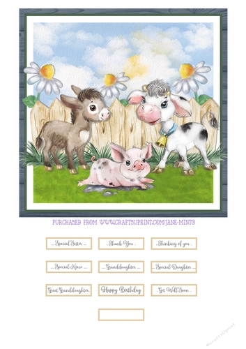 FARM FRIENDS quick card - CUP1107446_57683 | Craftsuprint