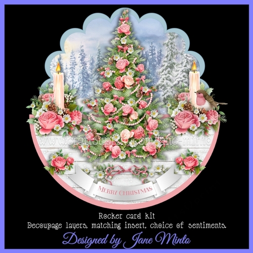 CHRISTMAS ROSES TREE rocker card - CUP1137824_57683 | Craftsuprint
