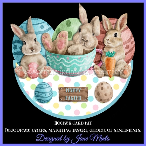 EASTER BUNNIES rocker card - CUP1148046_57683 | Craftsuprint