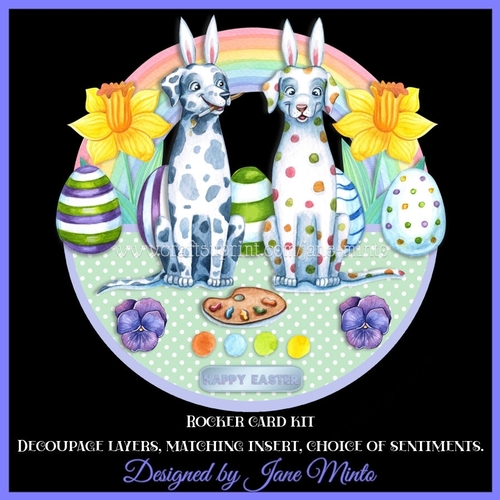 EASTER SPOTTY DOGS rocker card - CUP1148048_57683 | Craftsuprint