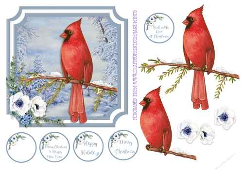 WINTER MALE CARDINAL - CUP1171188_57683 | Craftsuprint