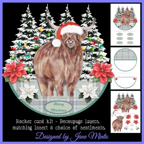 HIGHLAND CHRISTMAS rocker card - CUP1174983_57683 | Craftsuprint