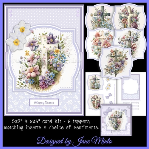 FLOWER CROSSES 5x7 & 6x6 - CUP1205551_57683 | Craftsuprint