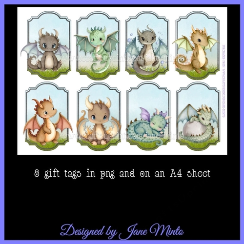 DRAGON GIFT TAGS - CUP1206936_57683 | Craftsuprint