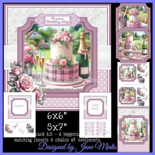 PINK TARTAN WEDDING CAKES - CUP1303289_57683 | Craftsuprint