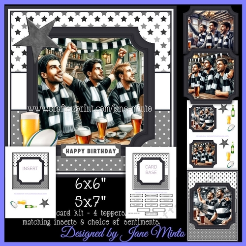 RUGBY FANS - BLACK & WHITE - CUP1304081_57683 | Craftsuprint
