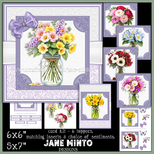 MASON JAR FLOWERS set 1 - CUP1361489_57683 | Craftsuprint