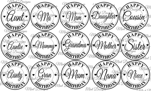 birthday digi stamps - fancy font - CUP770284_57683 | Craftsuprint