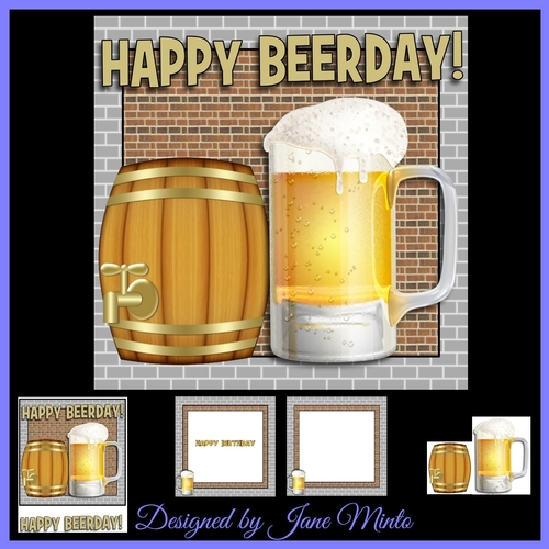 HAPPY BEERDAY! Birthday card mini kit - BEER & BARREL CARD - CUP777287 ...
