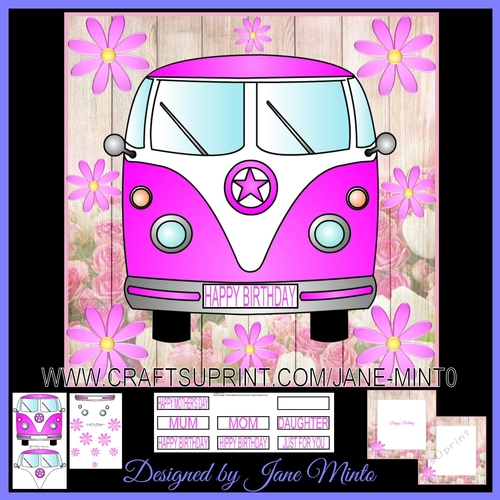 FLOWER POWER CAMPER VAN 8X8 MINI KIT - CUP784205_57683 | Craftsuprint