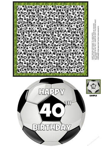 40th - FOOTBALL TOPPER WITH AGE - QUICK CARD - CUP786632_57683 ...