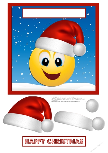 HAPPY SANTA EMOJI CHRISTMAS QUICK CARD SHEET - CUP817558_57683 ...