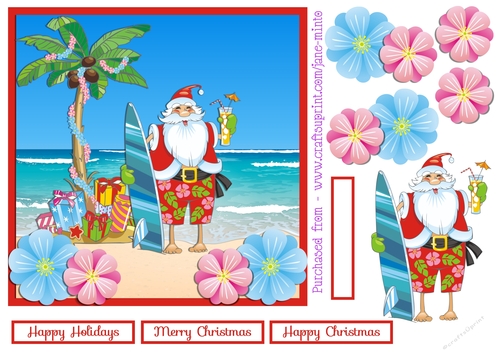 SURFING SANTA 7X7 - CUP837879_57683 | Craftsuprint