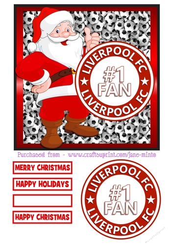 LIVERPOOL - SANTA FOOTBALL TOPPER - CUP838059_57683 | Craftsuprint