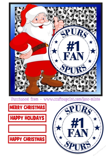 SPURS - SANTA FOOTBALL TOPPER - CUP838065_57683 | Craftsuprint
