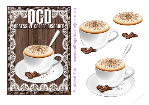 5x7 OCD OBSESSIVE COFFEE DISORDER - CUP840155_57683 | Craftsuprint