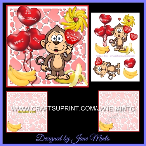 BANANAS ABOUT YOU - VALENTINES MINI KIT - CUP856283_57683 | Craftsuprint