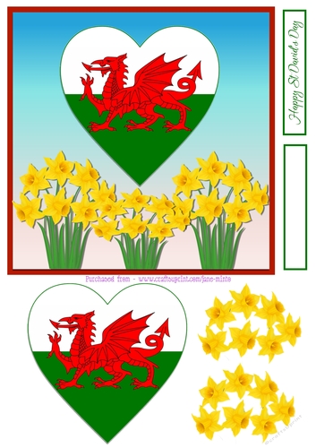 WELSH DRAGON HEART - ST DAVIDS DAY - CUP856870_57683 | Craftsuprint