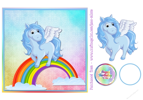 QUICK CARD SHEET - BLUE PEGASUS - CUP869713_57683 | Craftsuprint