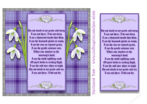 SYMPATHY SNOWDROPS QUICK CARD - CUP889505_57683 | Craftsuprint