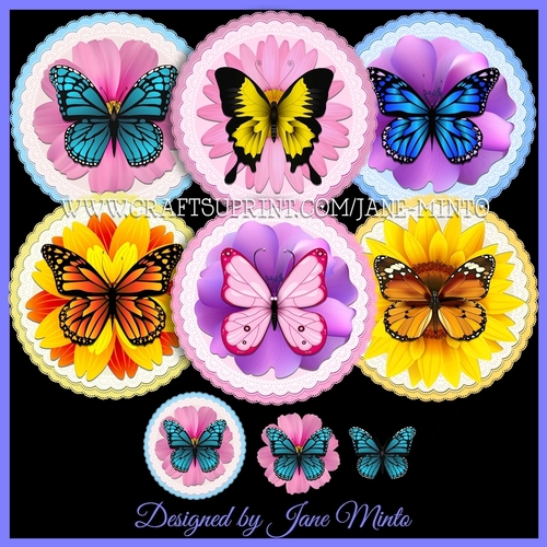 BUTTERFLY TOPPERS SET 1 - CUP891190_57683 | Craftsuprint