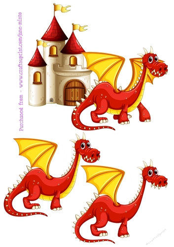 DRAGON & CASTLE DECOUPAGE - CUP892553_57683 | Craftsuprint
