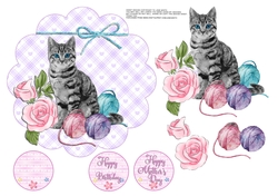 CUTE KITTEN TOPPER WITH DECOUPAGE SHEET 2 - Photo by Margaret McCartney