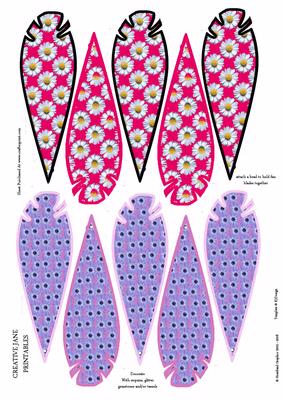 Daisy Fans x 2 - Floral No.1 - CUP12107_108 | Craftsuprint