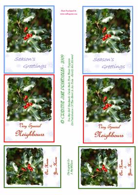 Holly Toppers for Christmas Cards - CUP12377_108 | Craftsuprint
