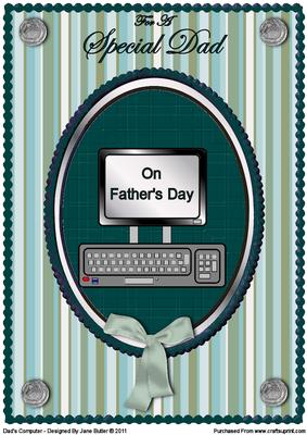 Dad's Computer - A4 Father's Day Card - CUP200097_108 | Craftsuprint