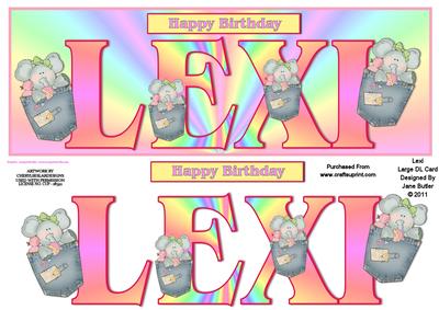 Lexi - Large Dl Card - CUP201812_108 | Craftsuprint