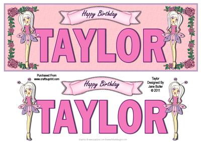 Taylor - Girls Name - Large Dl Card Front - CUP205109_108 | Craftsuprint