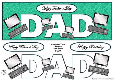 Computer Time - Fathers Day Card - CUP213505_108 | Craftsuprint